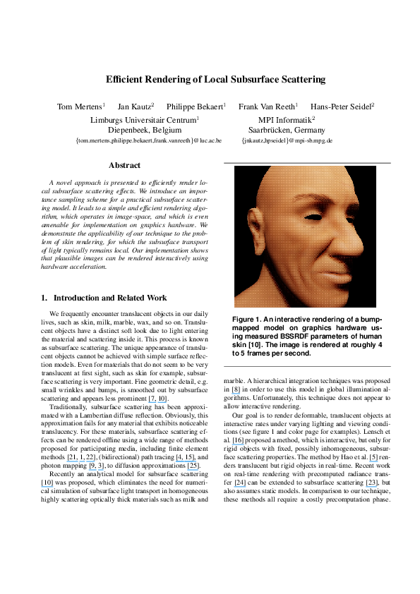(PDF) Efficient Rendering of Local Subsurface Scattering