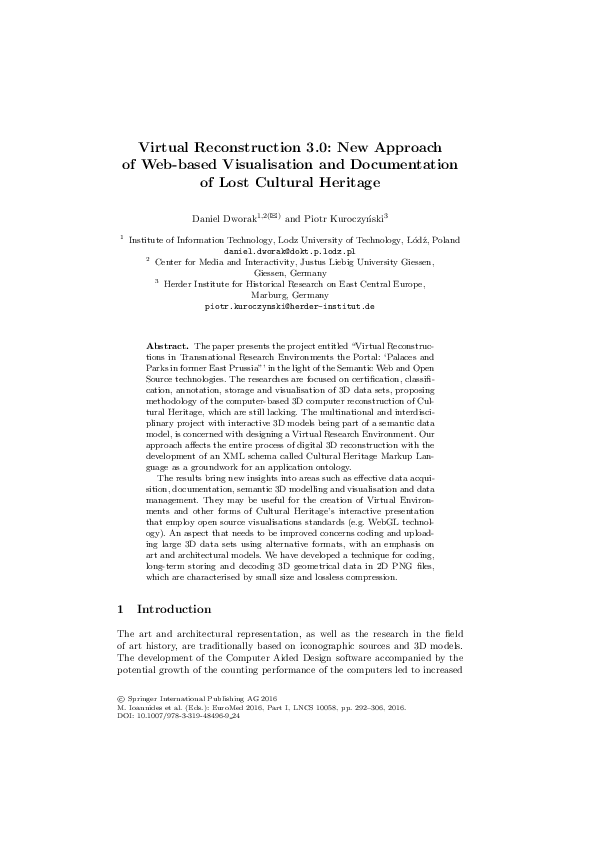 (PDF) Some questions of virtual reconstruction of the lost listed ...
