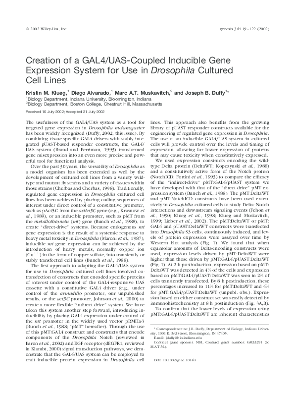 (PDF) Creation of a GAL4/UAS-coupled inducible gene expression system ...