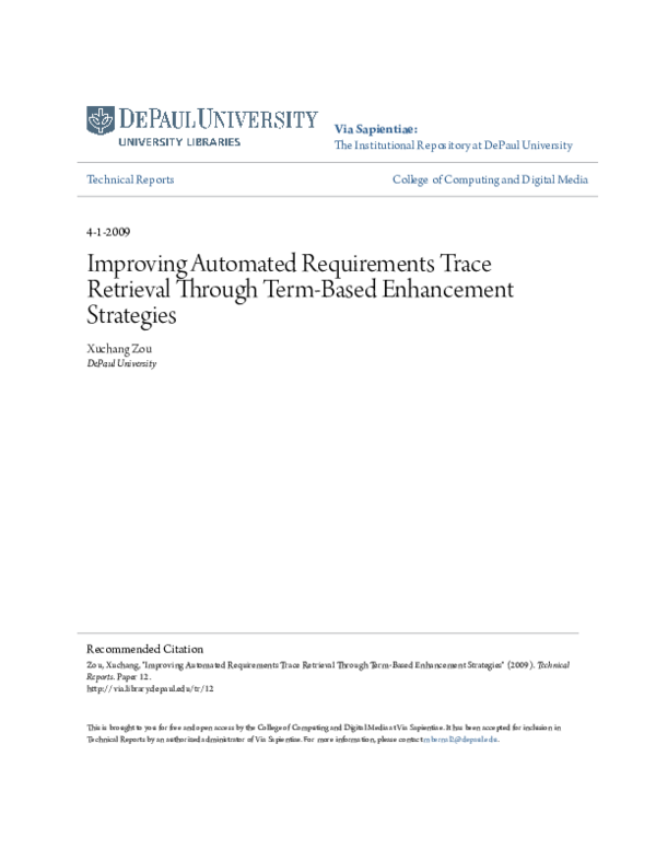 (PDF) Improving automated requirements trace retrieval: a study of term-based enhancement ...