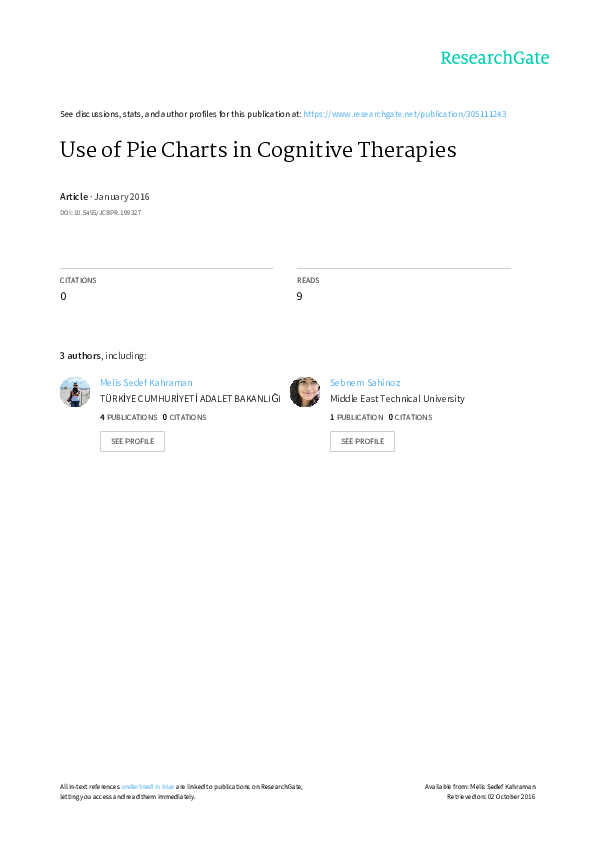 (PDF) Use of Pie Charts in Cognitive Therapies