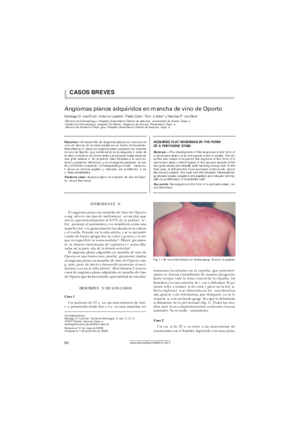 (PDF) Angiomas planos adquiridos en mancha de vino de Oporto