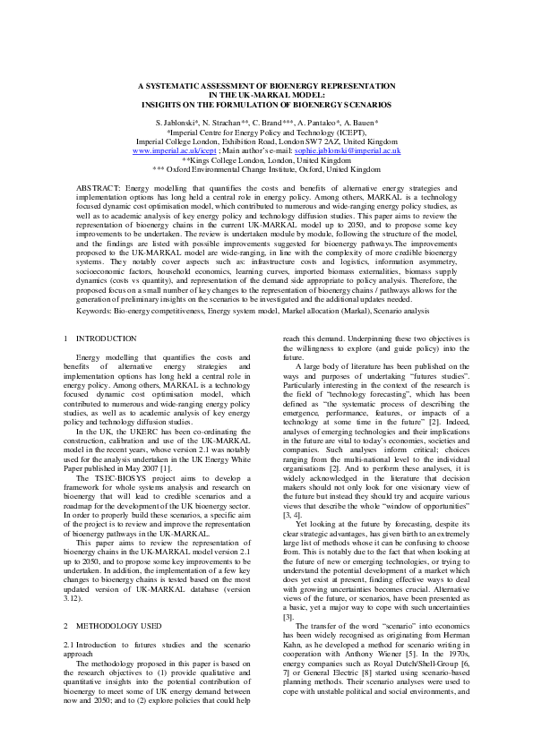 (PDF) A systematic assessment of bioenergy representation in the UK ...