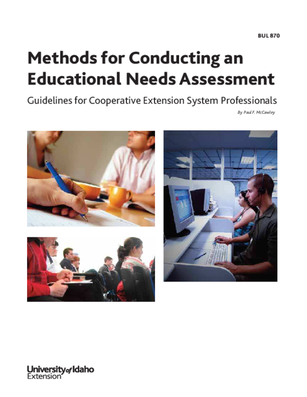 (PDF) Methods for Conducting an Educational Needs Assessment Guidelines ...