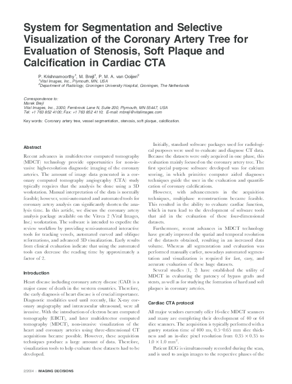 (PDF) System for Segmentation and Selective Visualization of the ...