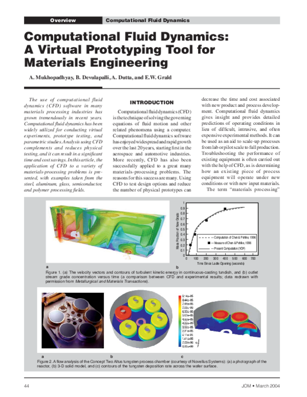 (PDF) Computational fluid dynamics: A virtual prototyping tool for materials engineering