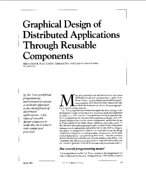 (PDF) Graphical design of distributed applications through reusable components