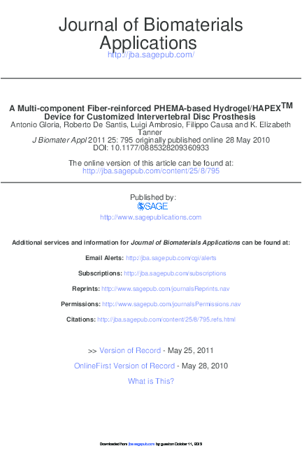(PDF) A Multicomponent Fiber-reinforced PHEMA-based Hydrogel/HAPEXTM ...