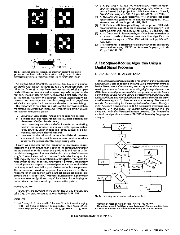 Pdf A Fast Square Rooting Algorithm Using A Digital Signal Processor 6882