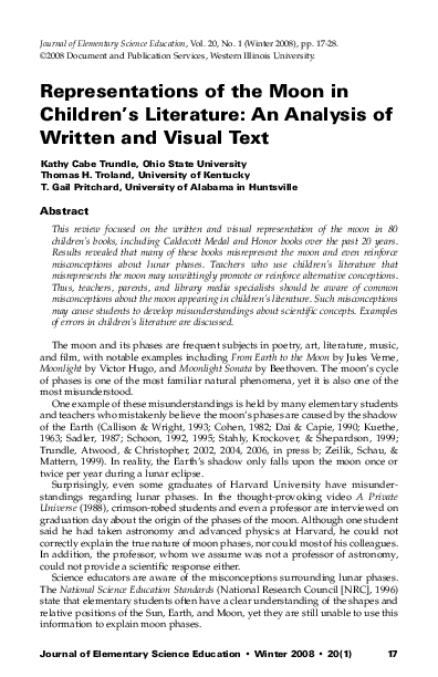 (PDF) Representations of the moon in children’s literature: An analysis ...