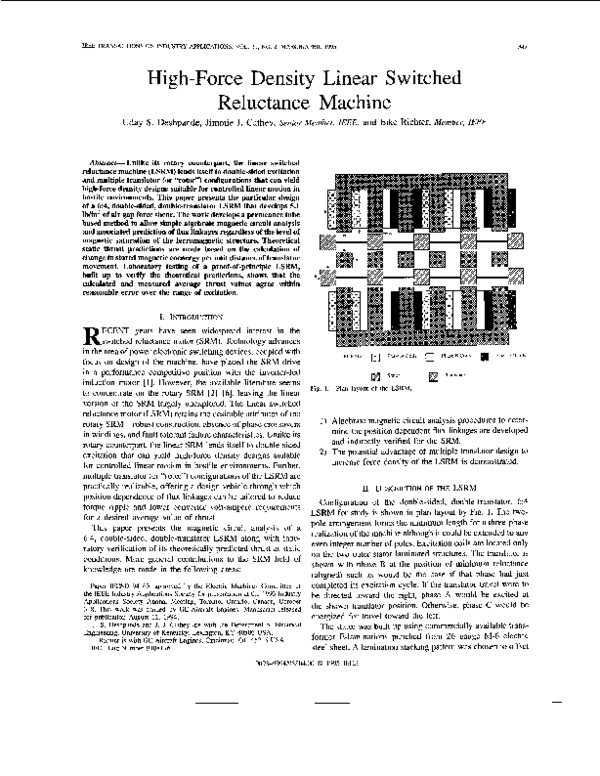 (PDF) High-force density linear switched reluctance machine | jimmy j - Academia.edu