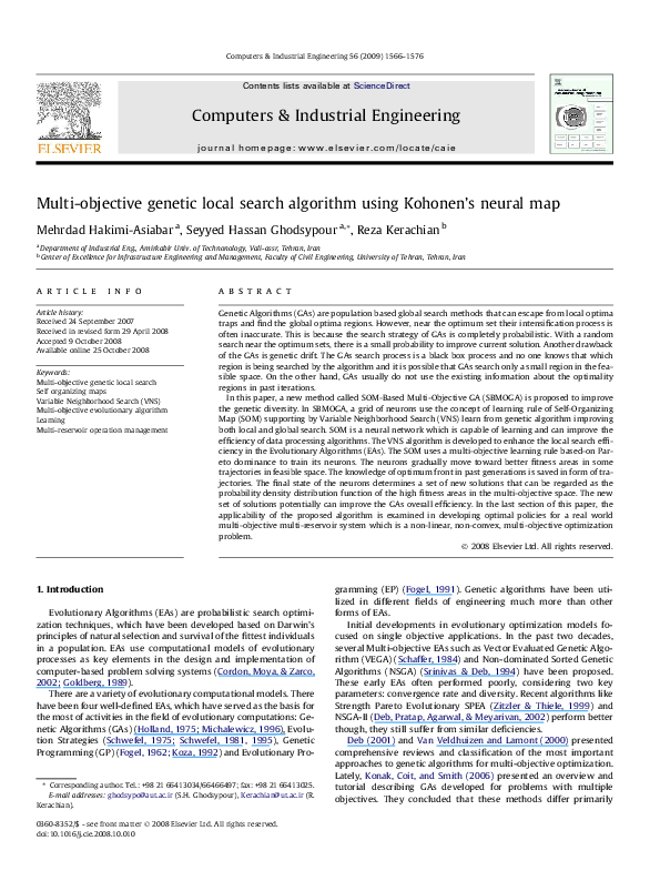 Pdf A Multi Objective Genetic Local Search Algorithm And Its Application To Flowshop Scheduling 2769
