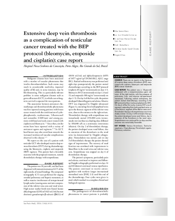 (PDF) Extensive deep vein thrombosis as a complication of testicular ...