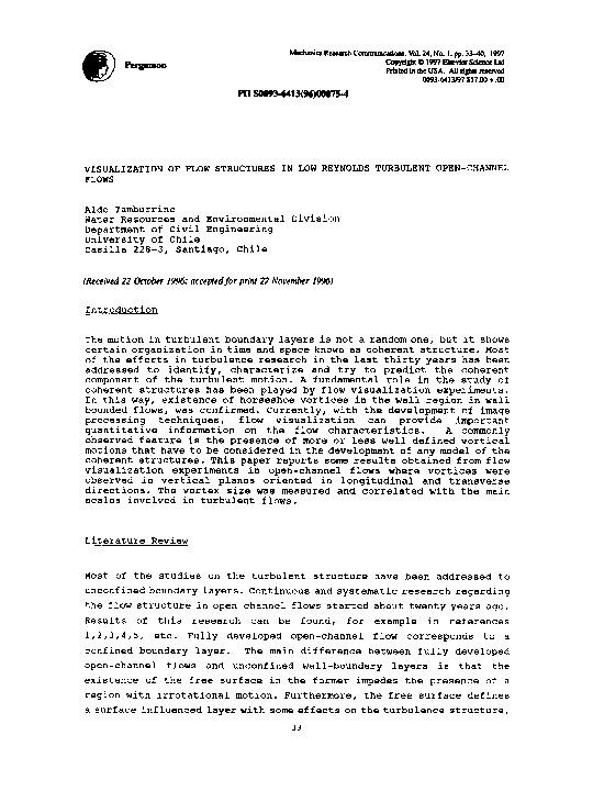 (PDF) Visualization of flow structures in low reynolds turbulent open-channel flows