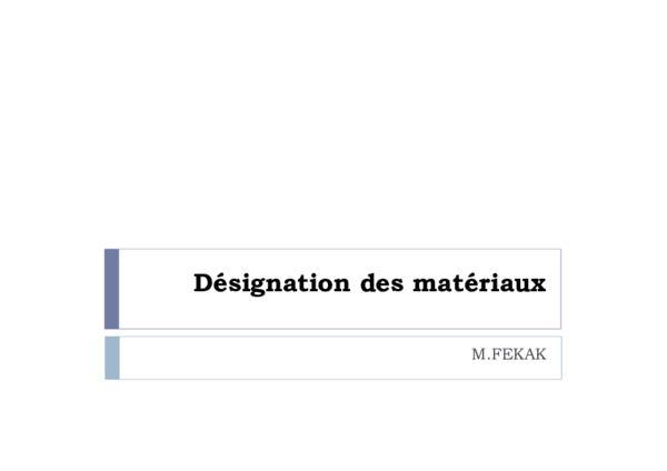 (PDF) Désignation des matériaux