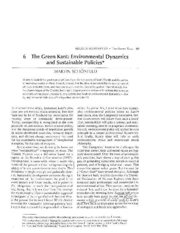 (PDF) Green Kant: environmental dynamics and sustainable policies