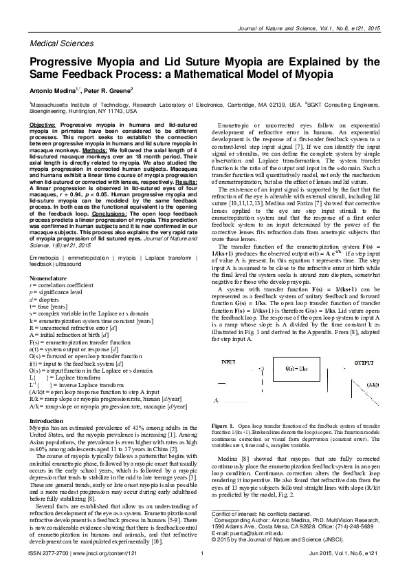 (PDF) Modeling Myopia: Common Mechanisms Revealed