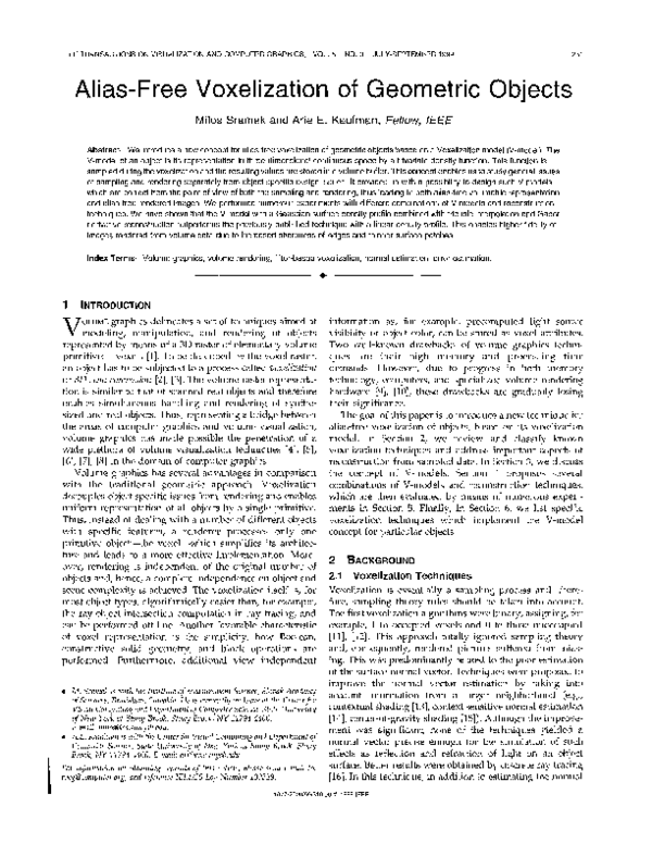 (PDF) Alias-Free Voxelization of Geometric Objects
