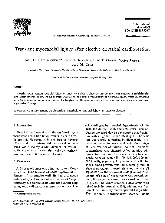 (PDF) Transient myocardial injury after elective electrical cardioversion