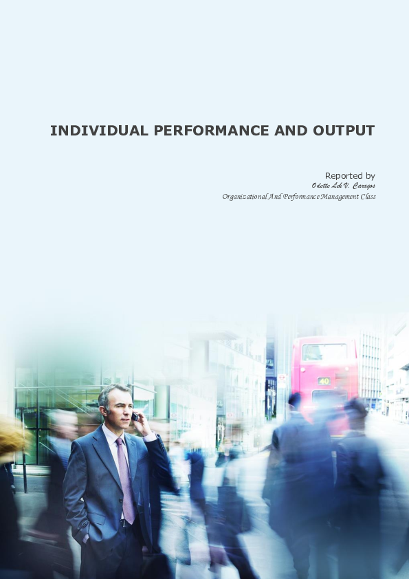 (PDF) INDIVIDUAL PERFORMANCE AND OUTPUT