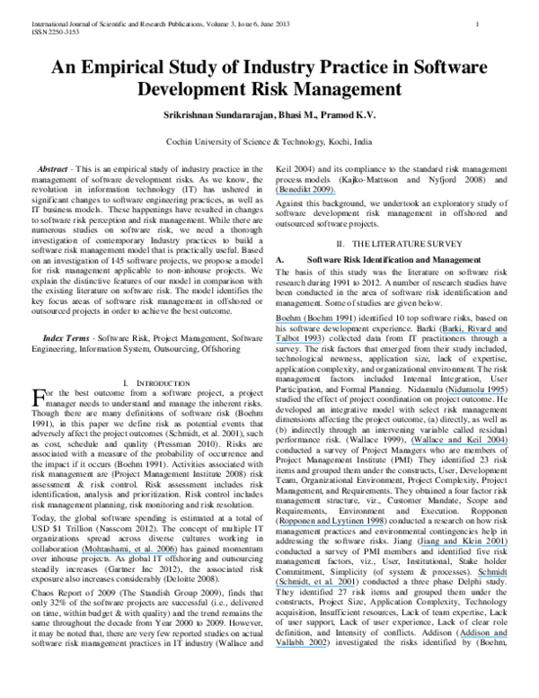 (PDF) An Empirical Study of industry practices in Software Development ...