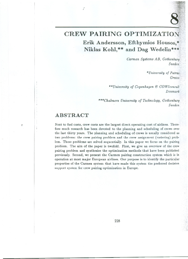 (PDF) Crew Pairing Optimization