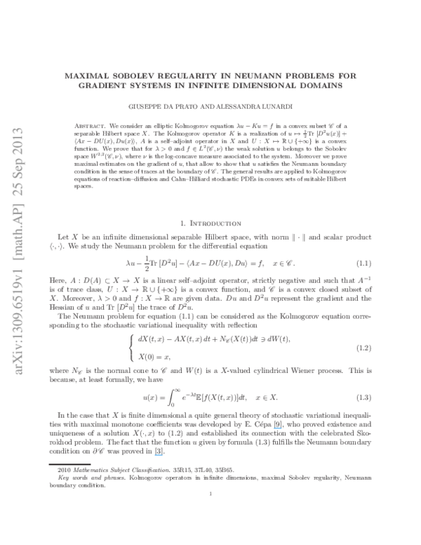 Pdf Maximal Sobolev Regularity In Neumann Problems For Gradient