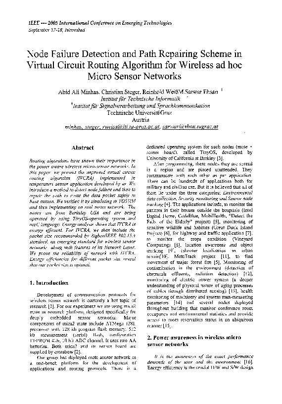 (PDF) Node Failure Detection in Micro-Sensor Networks
