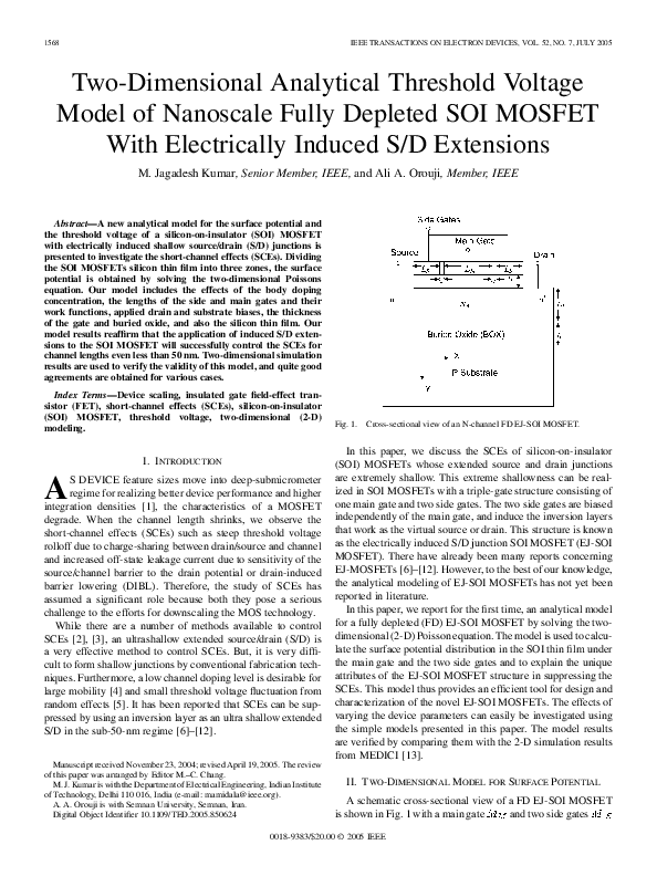 (PDF) Two-dimensional analytical threshold voltage model for nanoscale graded channel gate stack ...