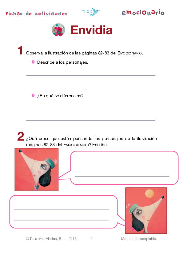 (PDF) Fichas de actividades: Envidia