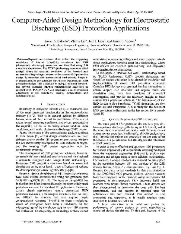 (PDF) Computer-Aided Design Methodology for Electrostatic Discharge ...