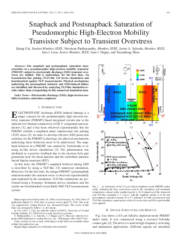 (PDF) Snapback and Postsnapback Saturation of Pseudomorphic High ...