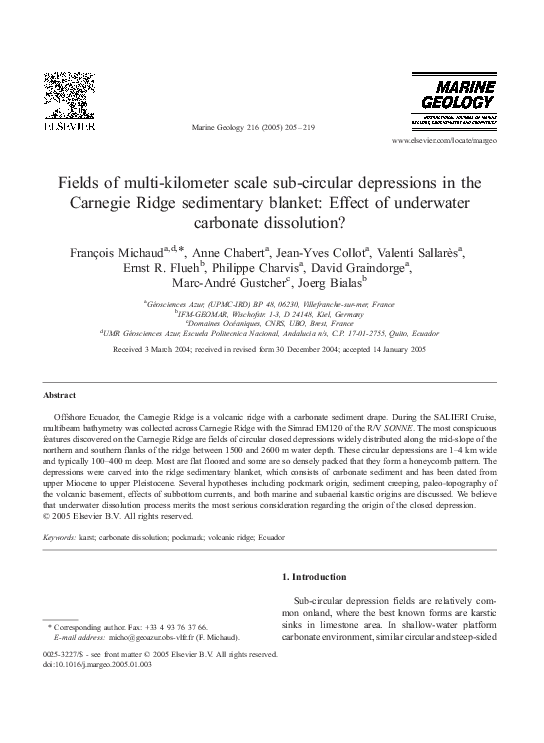 (PDF) Fields of multi-kilometer scale sub-circular depressions in the ...