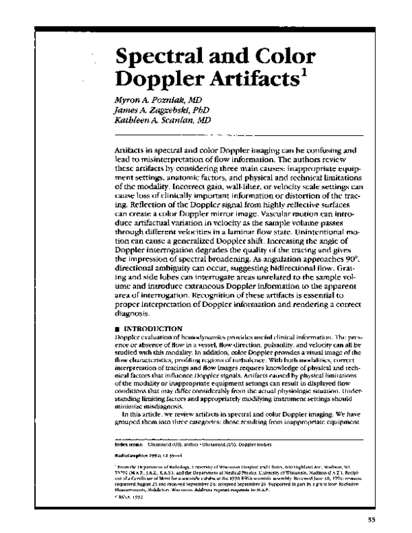 (PDF) 35 : Spectral and Color Doppler Artifacts1