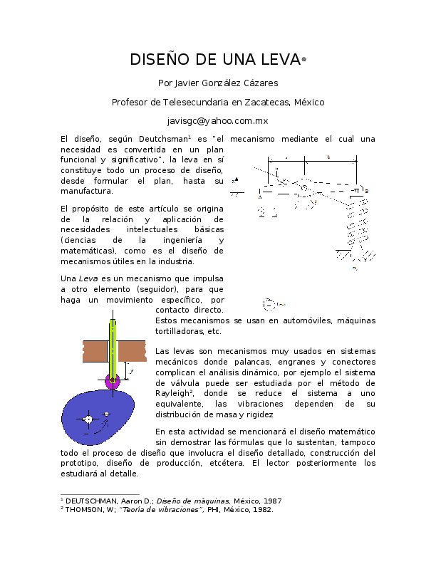 (PDF) DISEÑO DE UNA LEVA