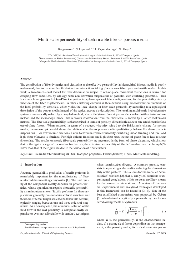 (PDF) Multi-scale permeability of deformable fibrous porous media