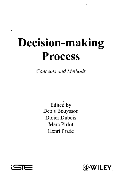(PDF) Decision Making Process: Concepts and Methods