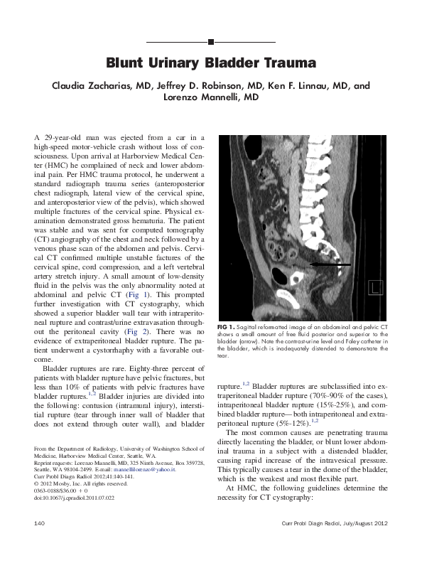 (PDF) Blunt urinary bladder trauma