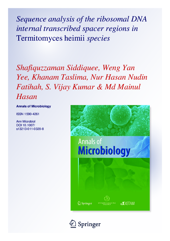 (PDF) Sequence analysis of the ribosomal DNA internal transcribed ...