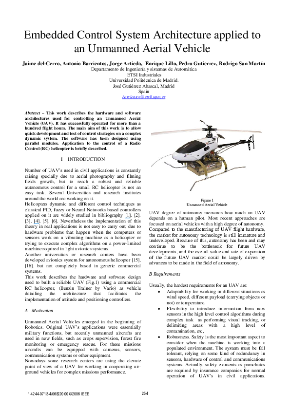 (PDF) Embedded Control System Architecture applied to an Unmanned ...