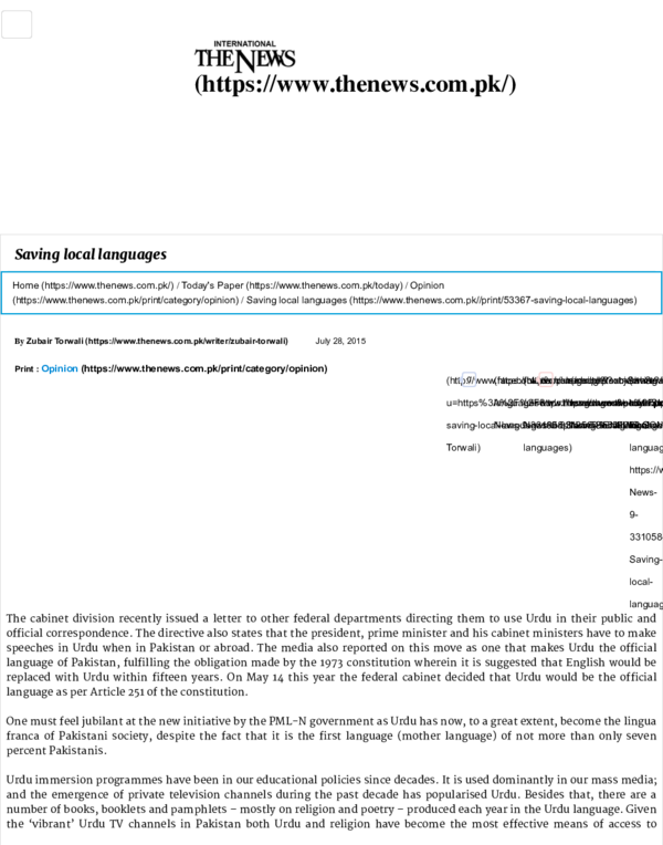 (PDF) Saving local languages