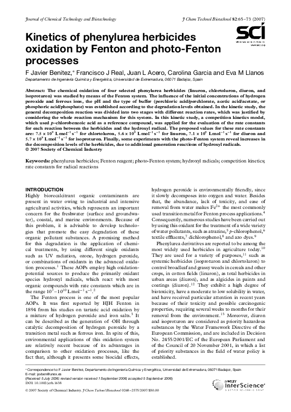 (PDF) Mineralization of Herbicides Imazapyr and Imazaquin in Aqueous ...