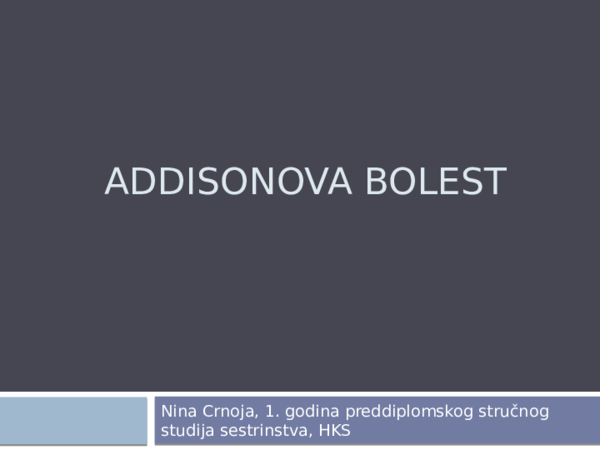 (PPT) Addisonova bolest