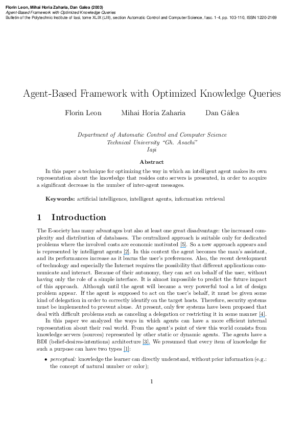 (PDF) Agent-Based Framework with Optimized Knowledge Queries