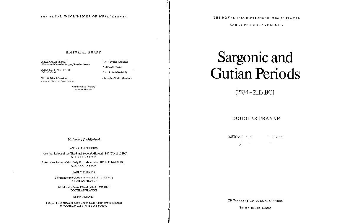 (PDF) Sargonic and Gutian Periods