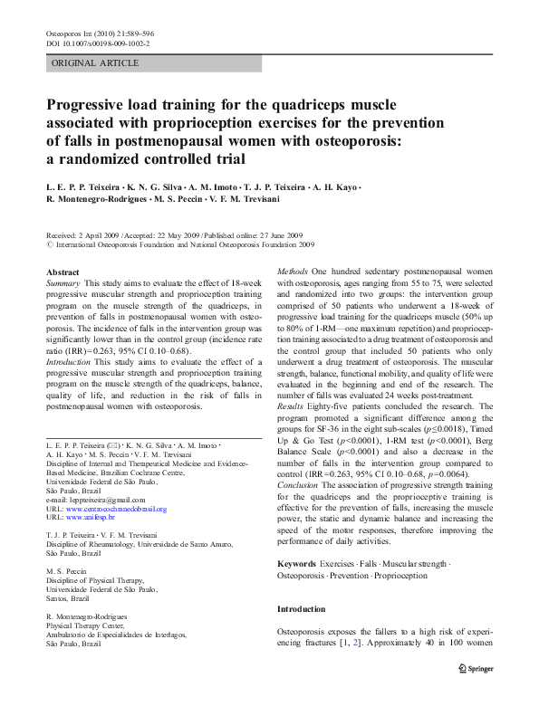 (PDF) Progressive load training for the quadriceps muscle associated ...