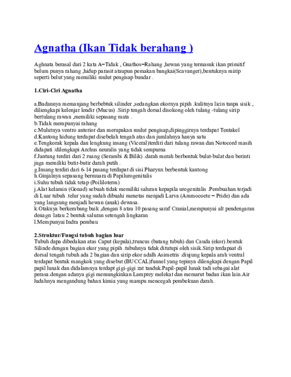(DOC) Agnatha (Ikan Tidak berahang