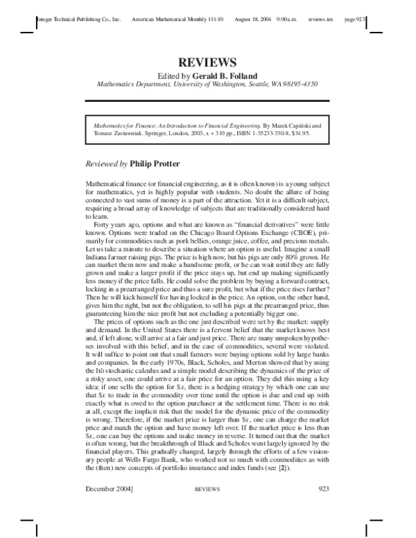 (PDF) Mathematics for Finance: An Introduction to Financial Engi ...