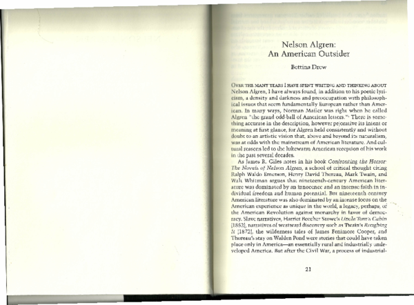 (PDF) “Nelson Algren: an American Outsider,” in Robert Ward, ed ...