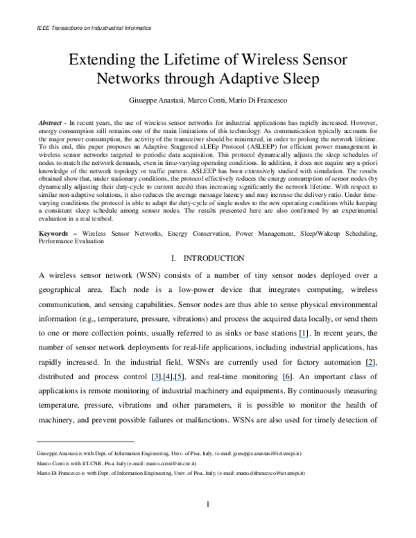 (PDF) Extending the lifetime of wireless sensor networks through mobile relays